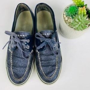 Sperry | Shoes | Sperry Navy Blue Metallic Top Sider Boat Shoe | Poshmark